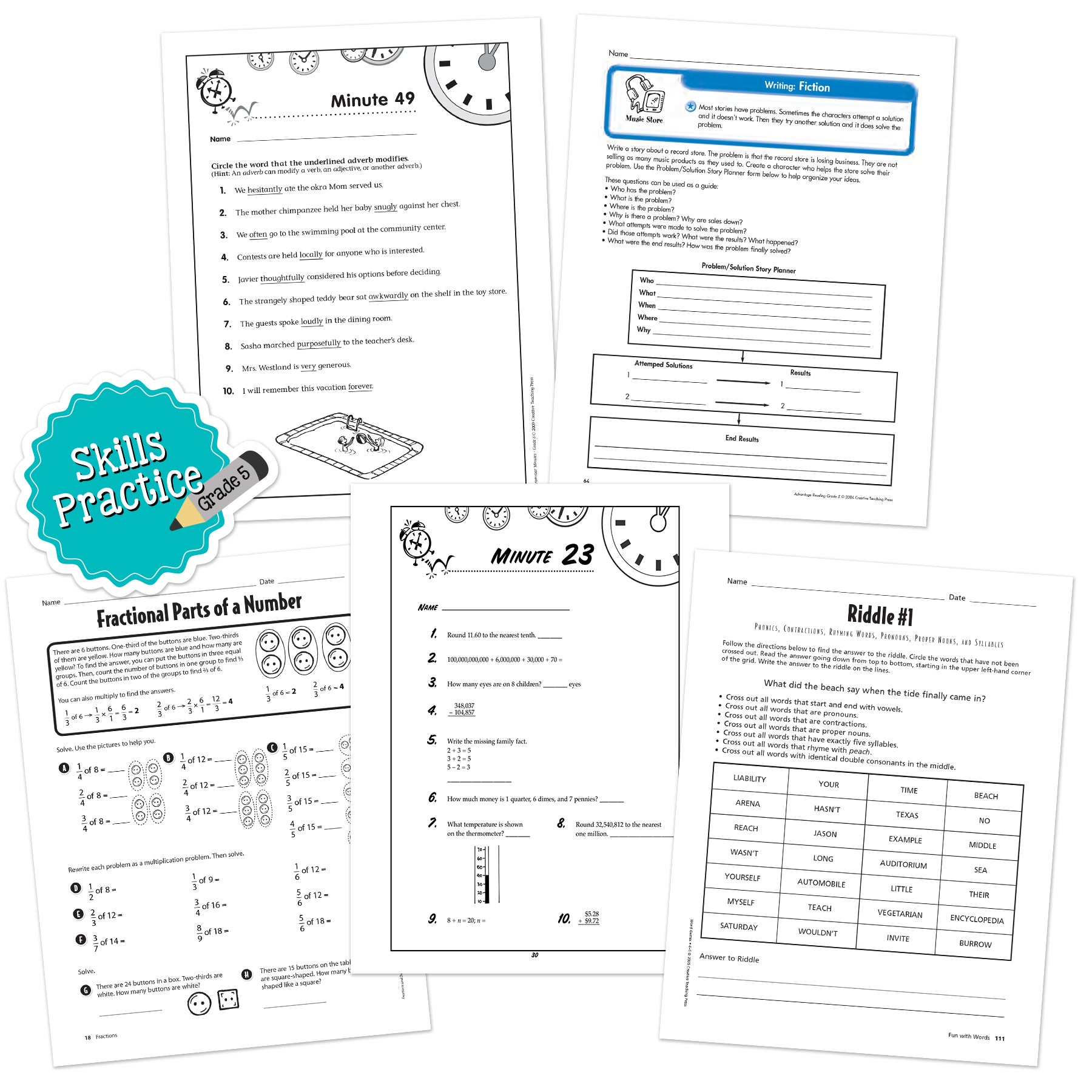 Grade 5 Skills Practice Bundle 7 – Creative Teaching Press