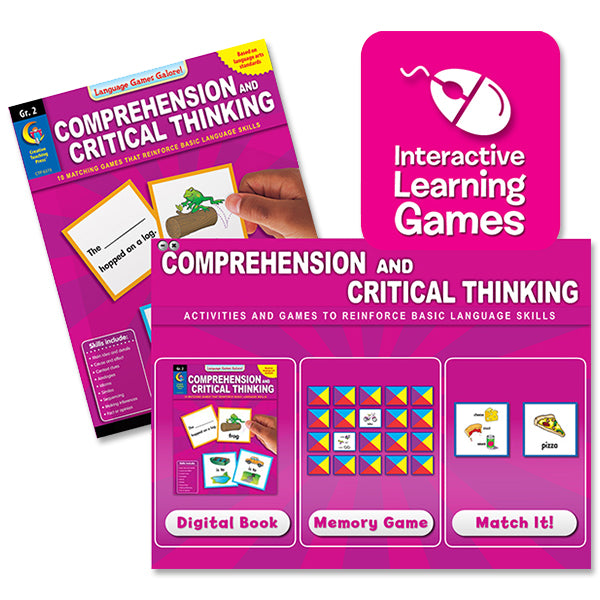 Comprehension and Critical Thinking Interactive Learning Games, Gr. 2 ...