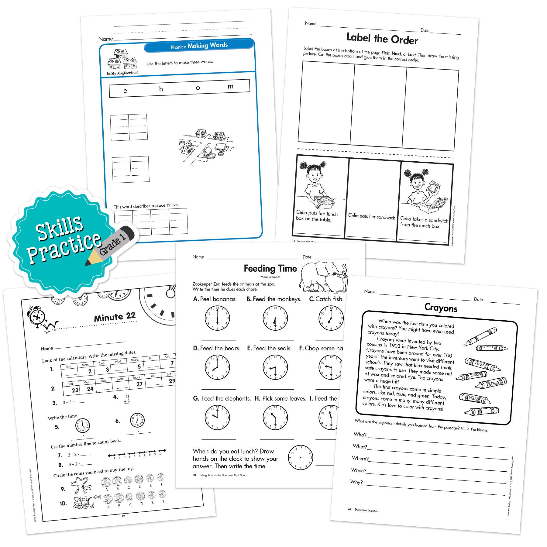 Grade 1 Skills Practice Bundle 6 – Creative Teaching Press