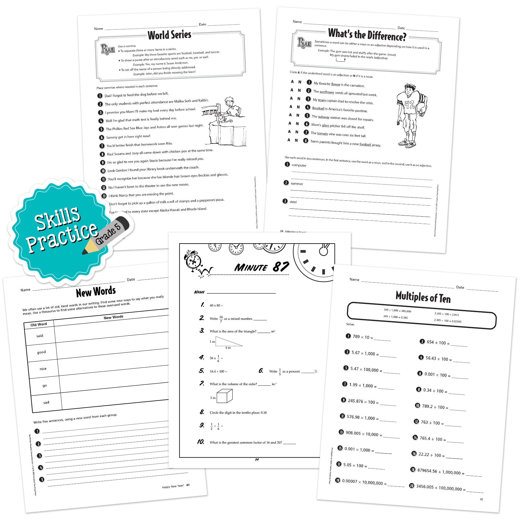 Grade 5 Skills Practice Bundle 5 – Creative Teaching Press