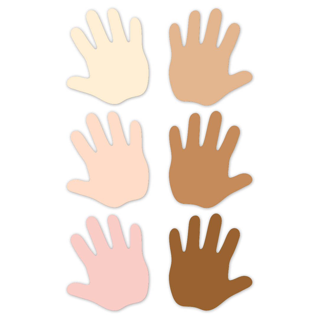Multicultural Hands 6” Designer Cut-Outs – Creative Teaching Press