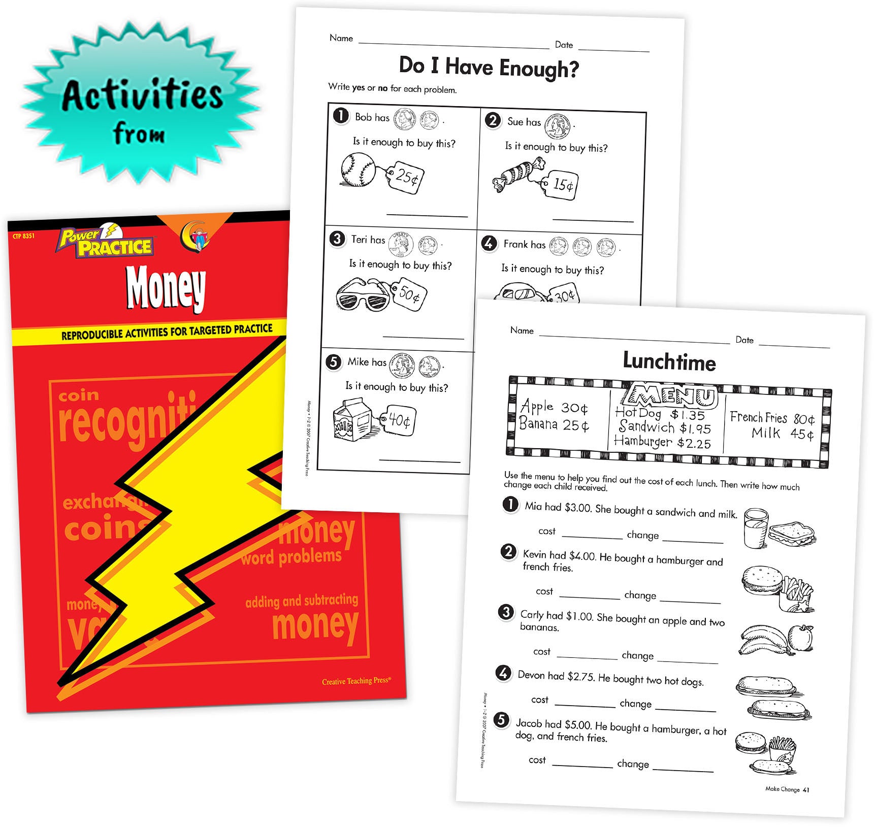 Power Practice: Money Activity Bundle – Creative Teaching Press