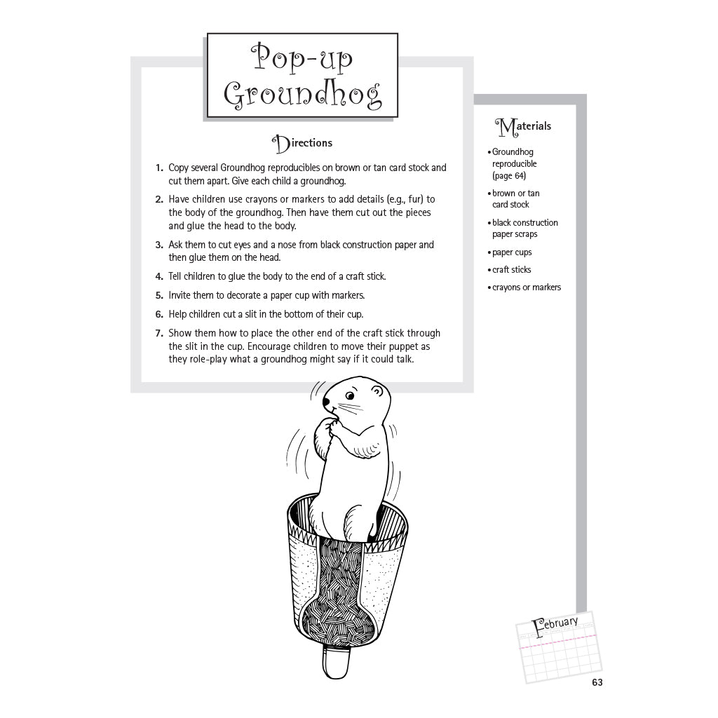 Pop-up Groundhog Activity – Creative Teaching Press