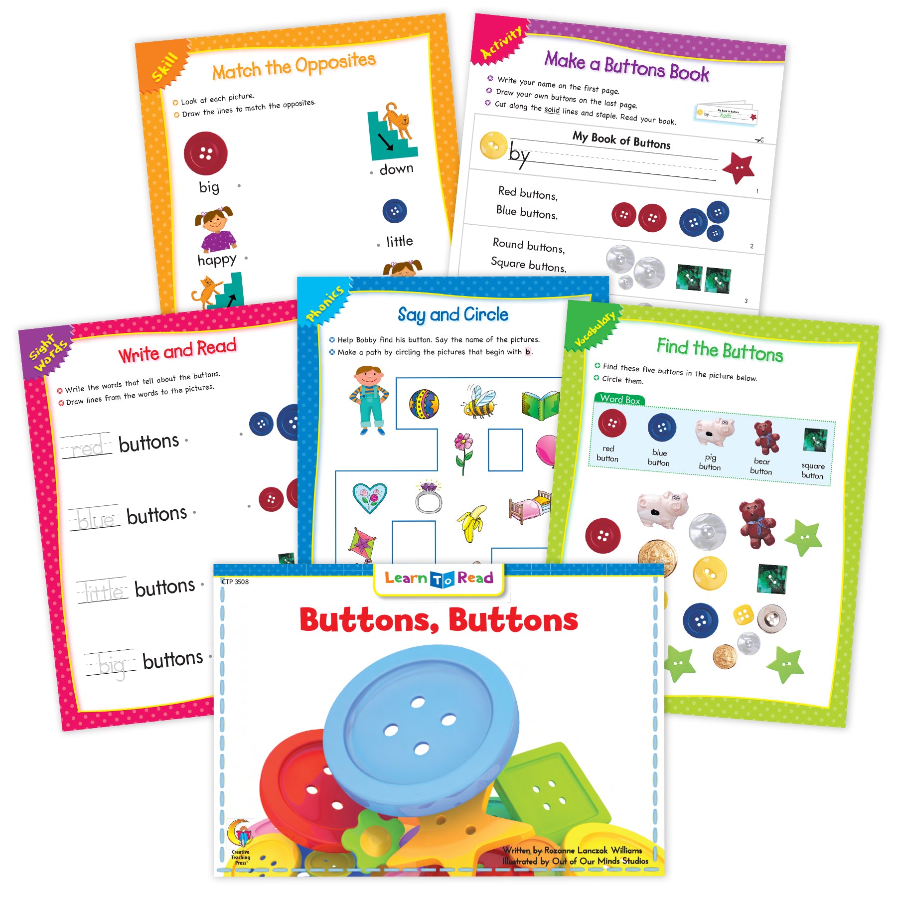 Buttons, Buttons Worksheets – Creative Teaching Press