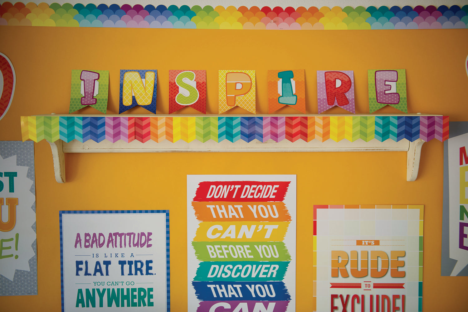 Rainbow Herringbone EZ Border – Creative Teaching Press