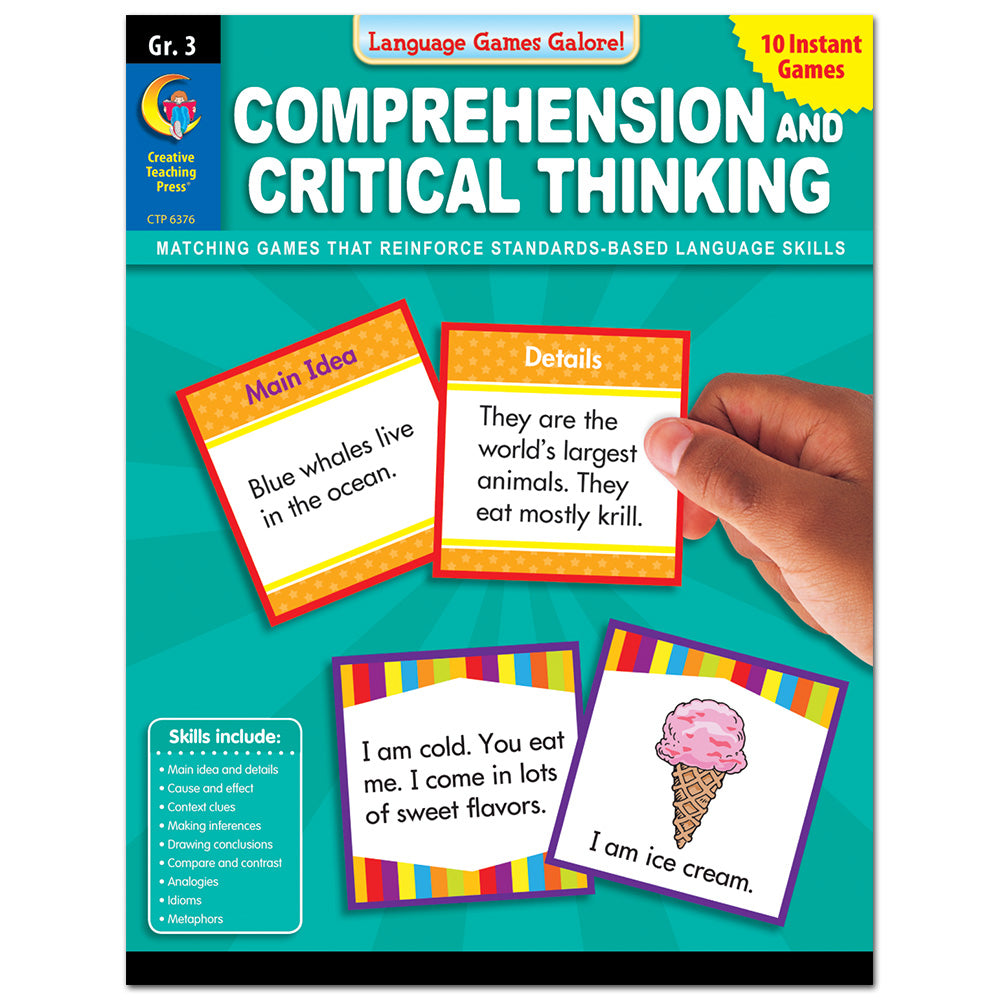Comprehension and Critical Thinking Interactive Learning Games, Gr. 3 ...