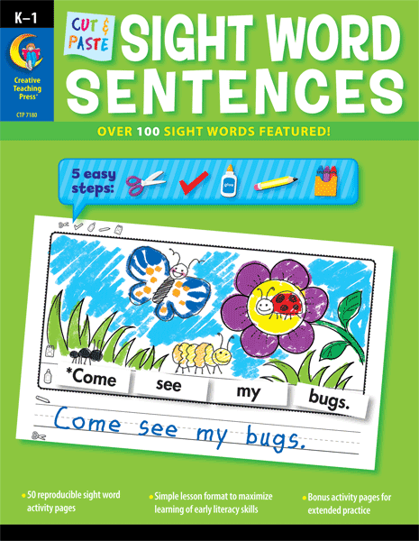 Cut & Paste Sight Words Sentences, eBook – Creative Teaching Press